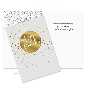 Hallmark Business Bulk 100 Pack Assorted Corporate Birthday Cards for Employees & Customers (Refined with Foil), 5 x 7 Cards, Message Inside, Envelopes Included
