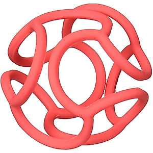 Ogobolli Teething Ring Tactile Sensory Ball Toy for Babies & Kids, 3-Pack - Green, Red, Blue - Stretchy, Soft Non-Toxic Silicone - Ages 3 Months and up