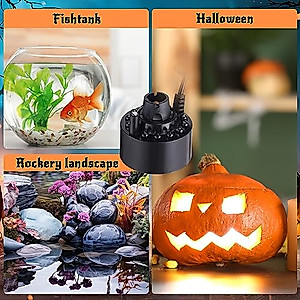 VIHOSE 2 Pcs Halloween Mist Maker Fogger Small Ultrasonic Fog Machine Halloween Water Fountain Cauldron Pond Fog with 12 LED Light Flashes for Halloween Party Decorations Rockery Fishtank Vase Decor