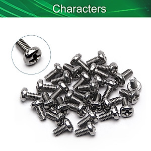 Yinpecly M2-0.4 x 4mm Machine Screws Metric Pan Head Phillips Drive Cross Head Screw 304 Stainless Steel Full Thread Fasteners Bolts Silver Gray 30Pcs Electrical Screws