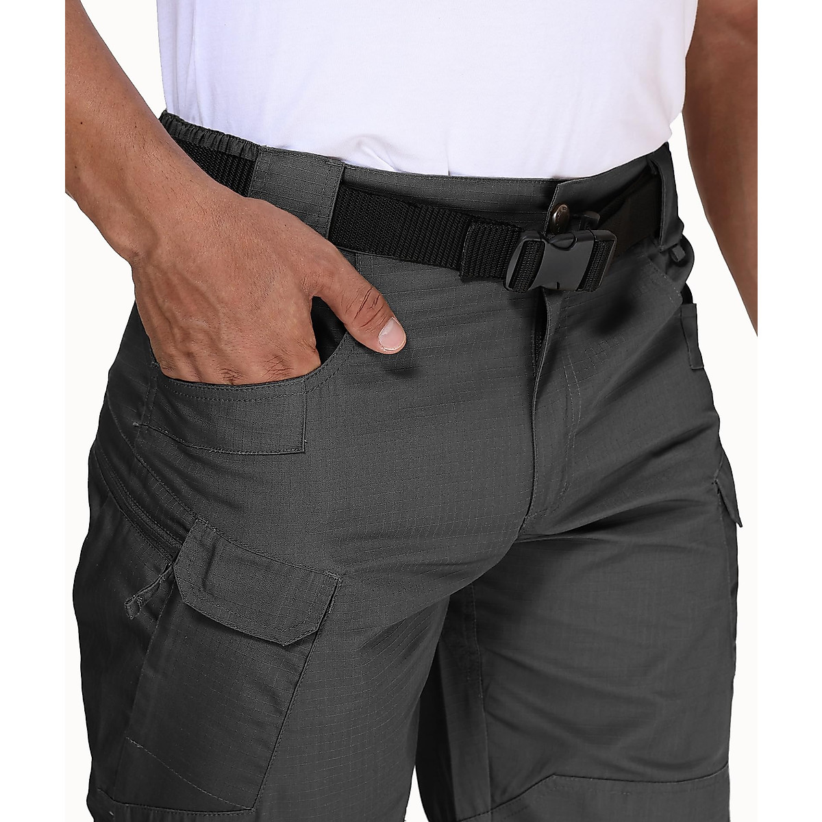 URBEST Tactical Shorts for Men Waterproof Breathable Quick Dry Hiking Fishing Cargo Shorts with Multi Pockets(NO Belt)