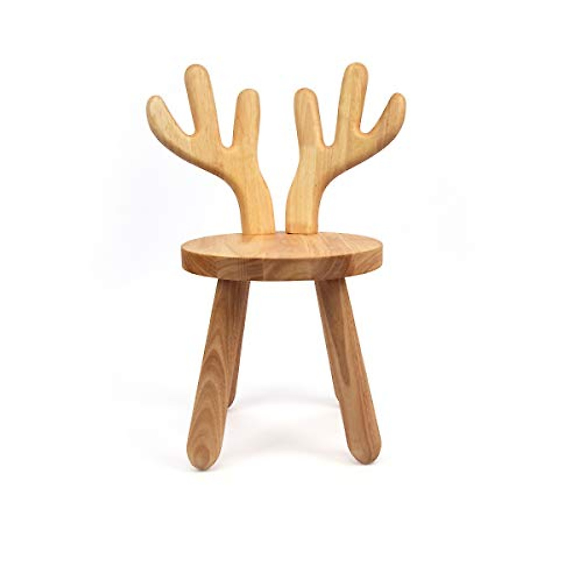 Wooden Kids Chair Set (Pack 2), Naturally Finished Solid Hardwood,Antlers Toddler Stool,Moose Chair,Handmade, for Playroom, Nursery, Preschool,Bedroom,Kindergarten,Reading,Playing,Boys Girls Age 2+