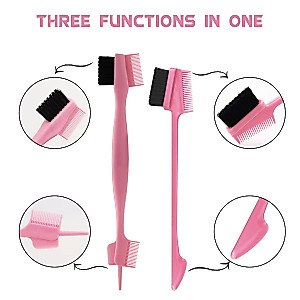 8 Pieces Hair Styling Comb Set Teasing Rat Tail Brush for Edge&Back Brushing, Combing, Slicking Hair for Women Edge Brush Double Sided Edge Comb for All Hair Styles(edge control brush-8pcs)