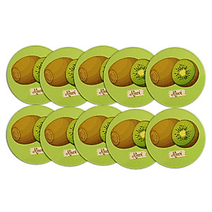 Novel Merk Kiwi Fruit Refrigerator Magnets, Small Circle Kiwifruit & Banner Design for Fridge, Gifts, Decor, Party Favors, & Prizes (10 Pack)