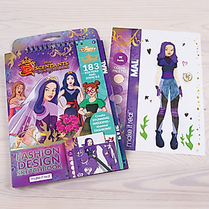Disney Descendants Royal Wedding Fashion Design Sketchbook for Girls - Create Stunning Wedding-Themed Fashions with 183 Stickers, Stencils, Design Guide - Gift for Ages 8+, Develops Real-World Skills