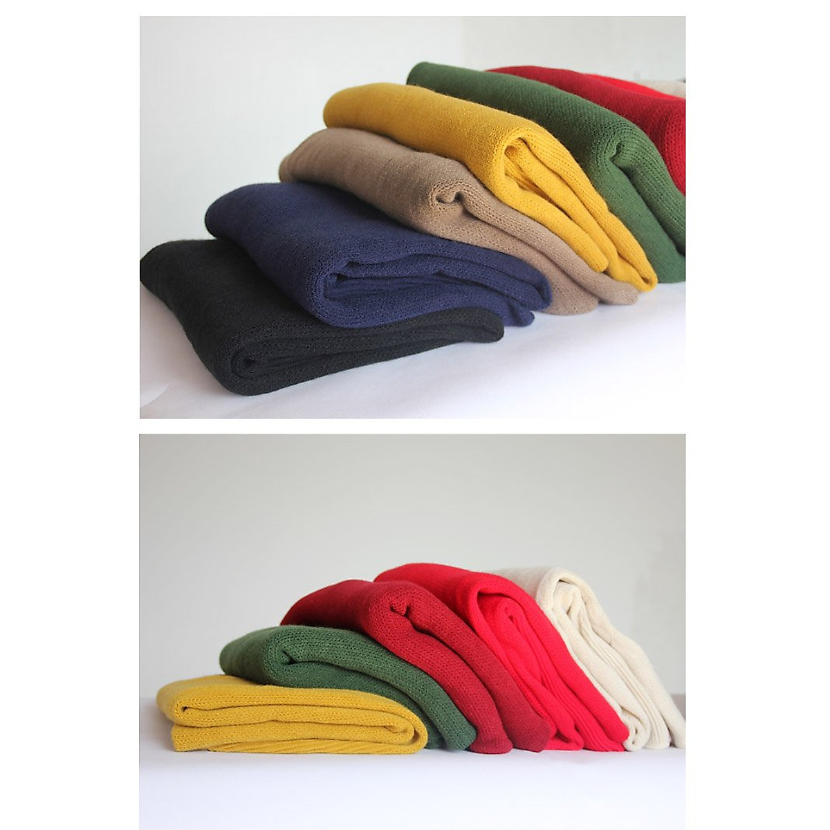 Wander Agio Womens Warm Long Shawl Winter Upset Large Scarf Pure Color Coffee