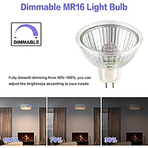 RuLEDne MR16 GU5.3 Halogen Bulbs 42W Dimmable Warm White 2800k, AC 120V GU5.3 Bulb, Non Flicker, 360 Beam Angle, Bright MR16 Halogen Light Bulbs for Home Lighting