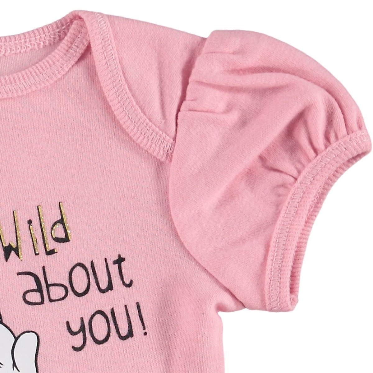 Disney Minnie Mouse Newborn Baby Girls 4 Piece Outfit Set: Bodysuit Pants Bib Hat Pink 0-3 Months