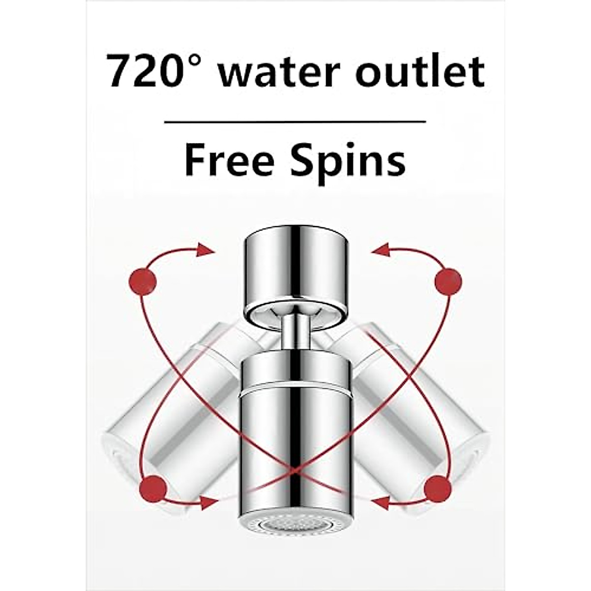 Xanadian Kitchen faucet aerator, 360° rotating and swivelling kitchen faucet aerator, dual function 2 stream faucet head, big angle sink faucet attachment（2 pack)