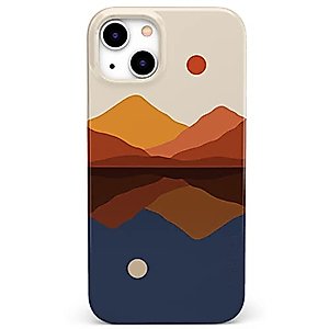 Casely Case Compatible with iPhone 13 Mini | Opposites Attract | Day & Night Colorblock Mountain Case