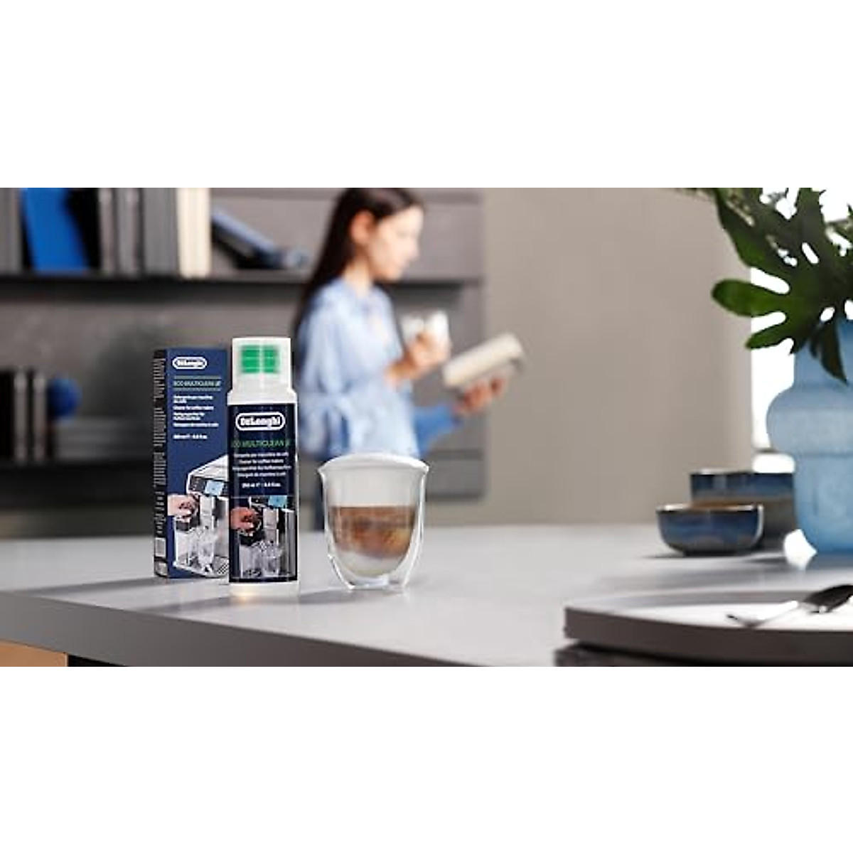 De'Longhi Universal Espresso Machine Cleaner for Frother/Steam Wand Removes Milk Residue & Buildup from your Espresso & Cappuccino Maker, Eco-Friendly, 8.5 oz