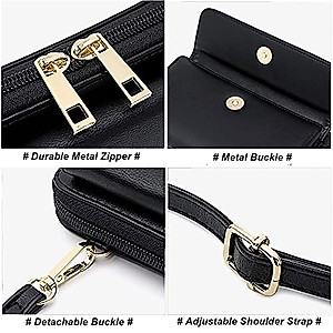 Formva Women Touch Screen Crossbody Bags Cell Phone Wristlets Purse, RFID Blocking Clutch Wallets Card Holder with 2 Shoulder Strap, C-burgundy