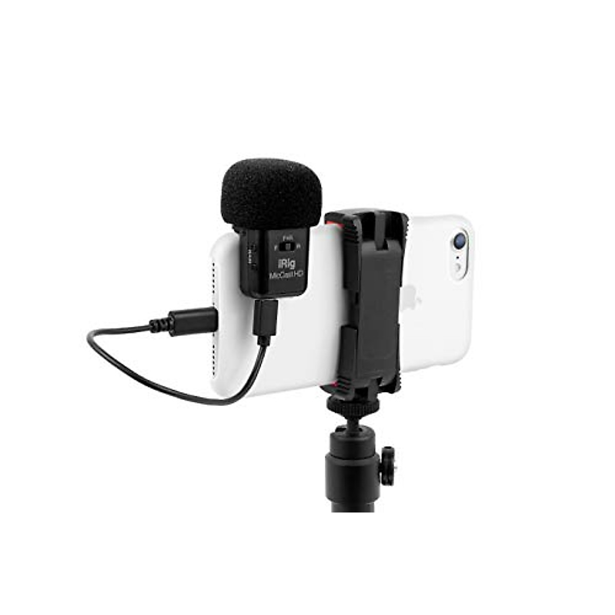 IK Multimedia iRig Mic Cast HD compact dual-capsule vocal condenser microphone with front, rear, bi-directional recording ad 24-bit, 96 kHz sound, for iPhone, iPad, Android and all popular apps