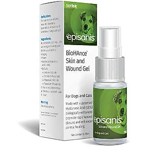 Sentrx Episanis Skin & Wound Gel Spray for Dogs & Cats, Patented BioHance Wound Spray, Cuts, Bites, Hot Spots, Ulcers, 15 ml