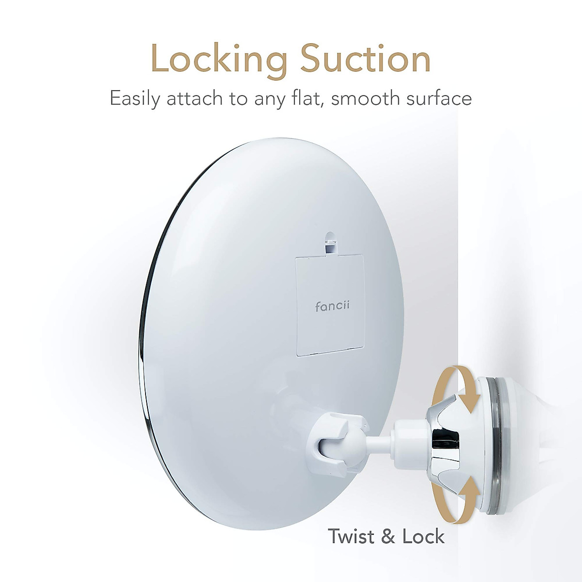 Fancii 7X Magnifying Lighted Vanity Makeup Mirror with 20 Natural LED Ring Lights, Locking Suction Cup, Cordless Travel Cosmetic Mirror - Maya 7