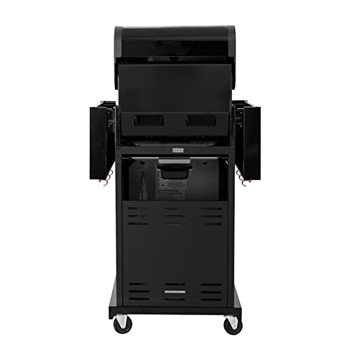 Permasteel 2-Burner Gas Grill, Foldable Side Tables, Grilling Tool Hooks, Propane Gas Barbecue Grill, Black with Copper Accent