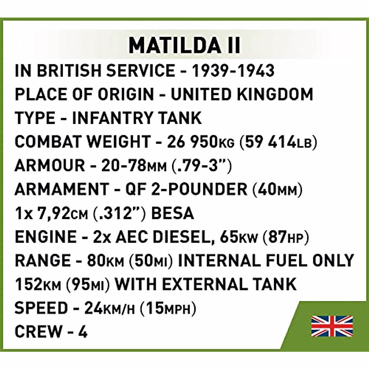 COBI Historical Collection WWII Battle of Arras (1940) Matilda II vs Panzer 38
