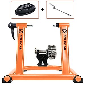 ZenRoad Bike Trainer Stand - Heavy-Duty Stationary Bike Stand with Fluid Resistance - Smart Indoor Bike Trainer Stand for Men and Women - Silent Bicycle Stand for Cycling Workouts Indoors