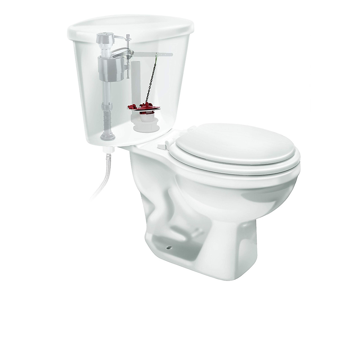 Fluidmaster 513A-016-P4 Adjustable Water Saving 3-Inch Toilet Flapper, Red