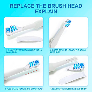 Sensitive Replacement Electric Replacement Toothbrush Heads (4 Count) Dual Clean Rotating Sets Compatible with Braun Oral B Cross Action Power