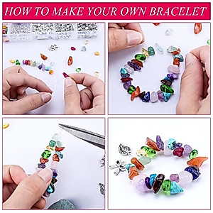 JGQGB Natural Stone Beads Set Irregular Gemstones Crystal Loose Rocks Bead for Bracelet Jewelry Making Crafting DIY