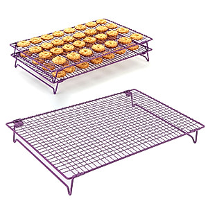 Baking Rack, Cooling Rack Iron Mesh Design Lightweight, Dishwasher Safe Easy To Clean Cookie Cooling Racks For Roasting Meats Fruits Vegetables 16.93x11.02x1.97in