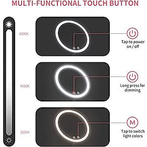 Make up Mirror with Lights, 1X/10X Magnifying Vanity Mirror with 46 LED Lights, 3 Lighting Modes, Brightness Adjustable and Rechargeable Personal Compact Travel Makeup Mirrors
