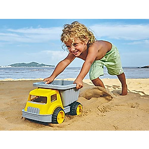 Hape Load & Tote 14.4" Dump Truck| Outdoor & Indoor Vehicle Beach Sand Toy for Toddlers 18M+