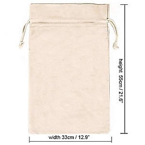 Yingkor Small Cotton Canvas Muslin Drawstring Bag Bags, Mesh Cloth Bags, Reusable Produce Bags, Pack-2, 33x55cm