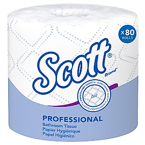 Scott Professional Standard Roll Bathroom Tissue (04460), 2-Ply, White, 80 Rolls / Case, 550 Sheets / Roll, 44,000 Sheets / Case