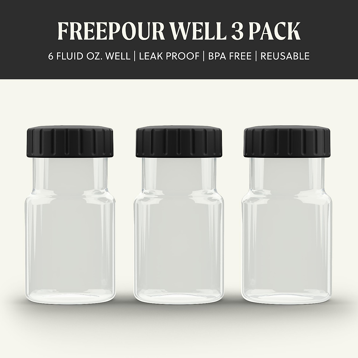 Flaskap FreePour Extra Wells, Plastic, 3-Pack