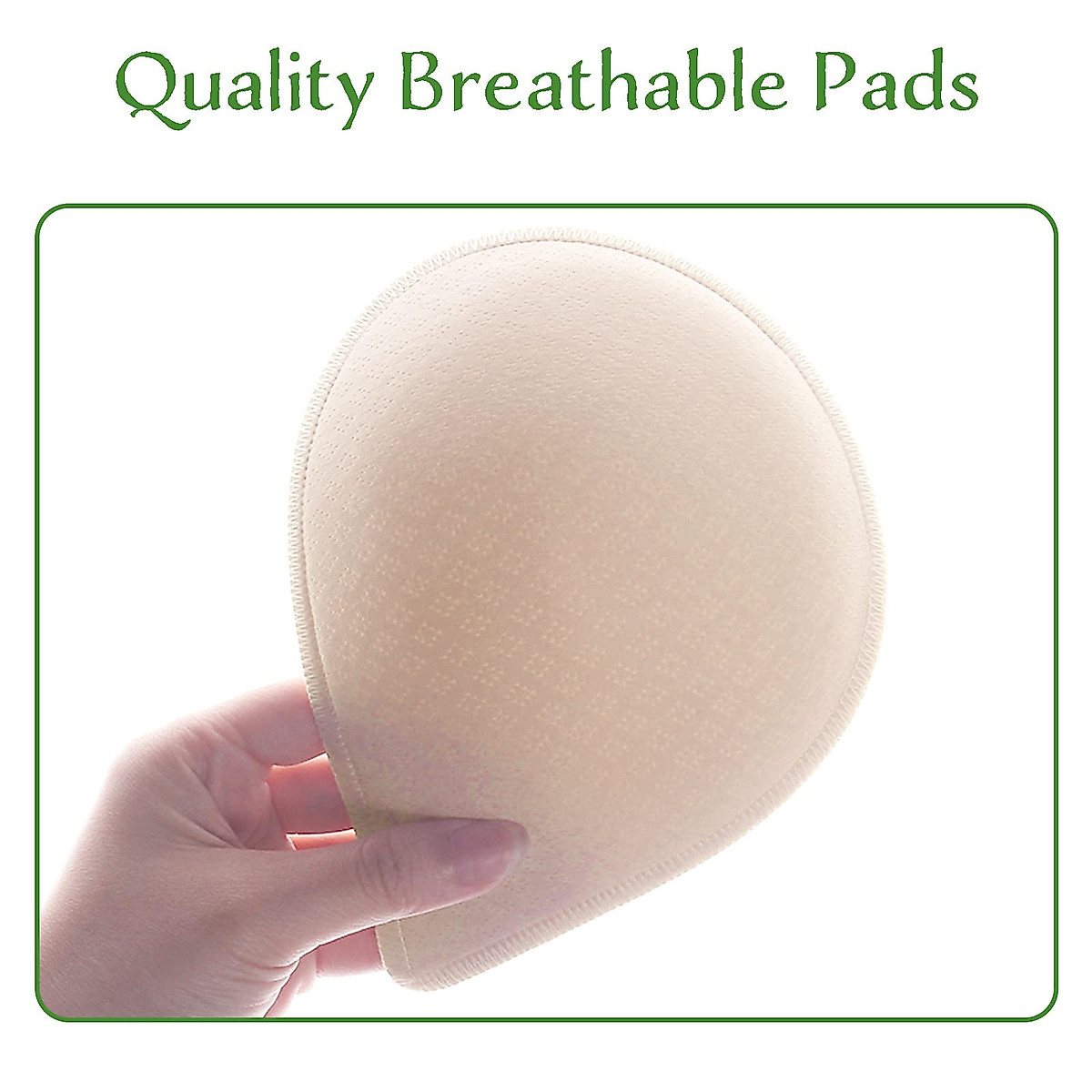 KOOAAICCHI Bra Pad Inserts Removable Bra Cups Inserts Bra Pads Sewed for Women's Sports Cups Bra - L