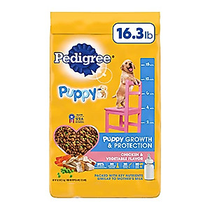 PEDIGREE Puppy Growth & Protection Dry Dog Food Chicken & Vegetable Flavor, 16.3 lb. Bag