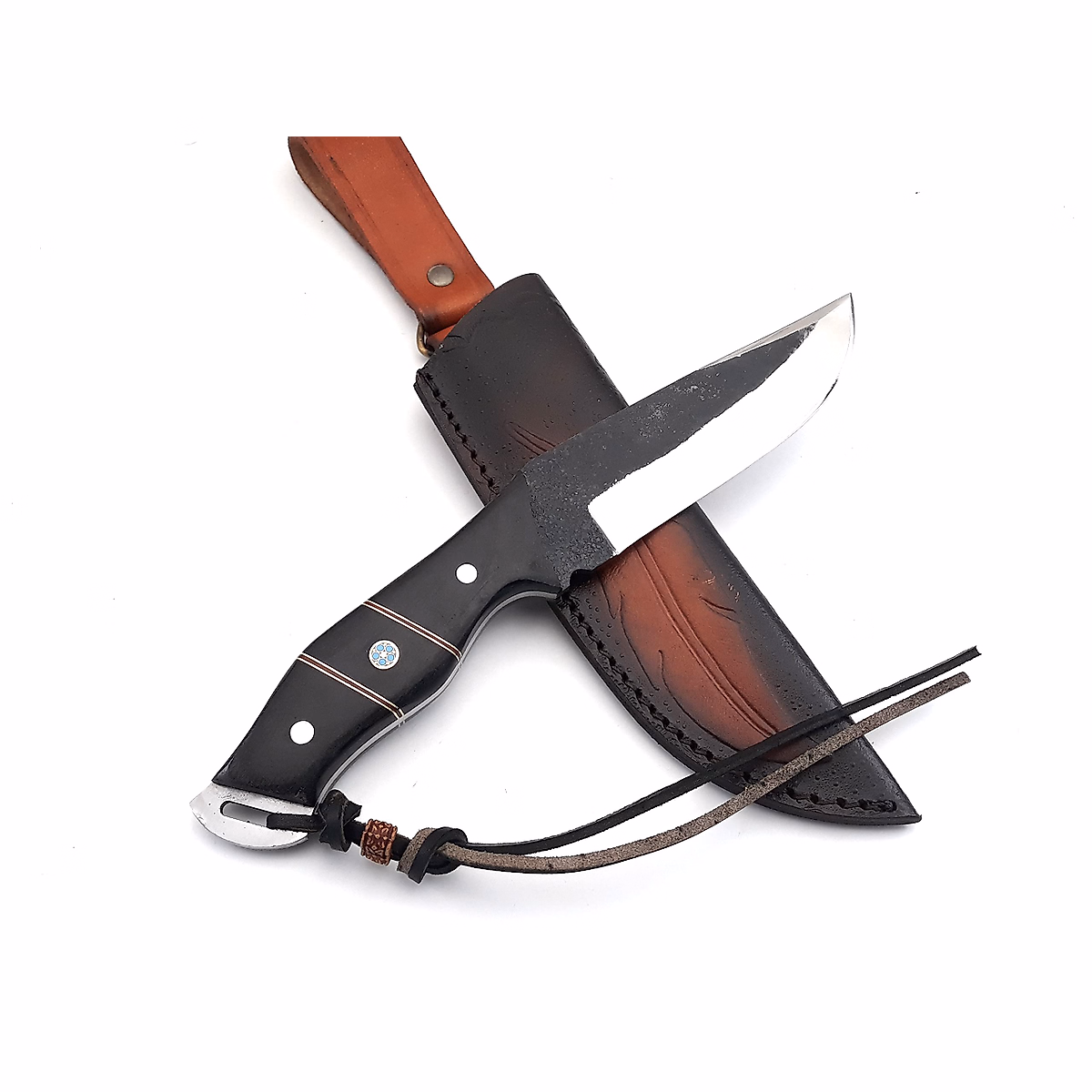 BLACK WOLF KNIVES Hunting Knife High Carbon 1095 Steel G10 handle, sharp and durable edge perfect grip with Leather Sheath – BW-4163