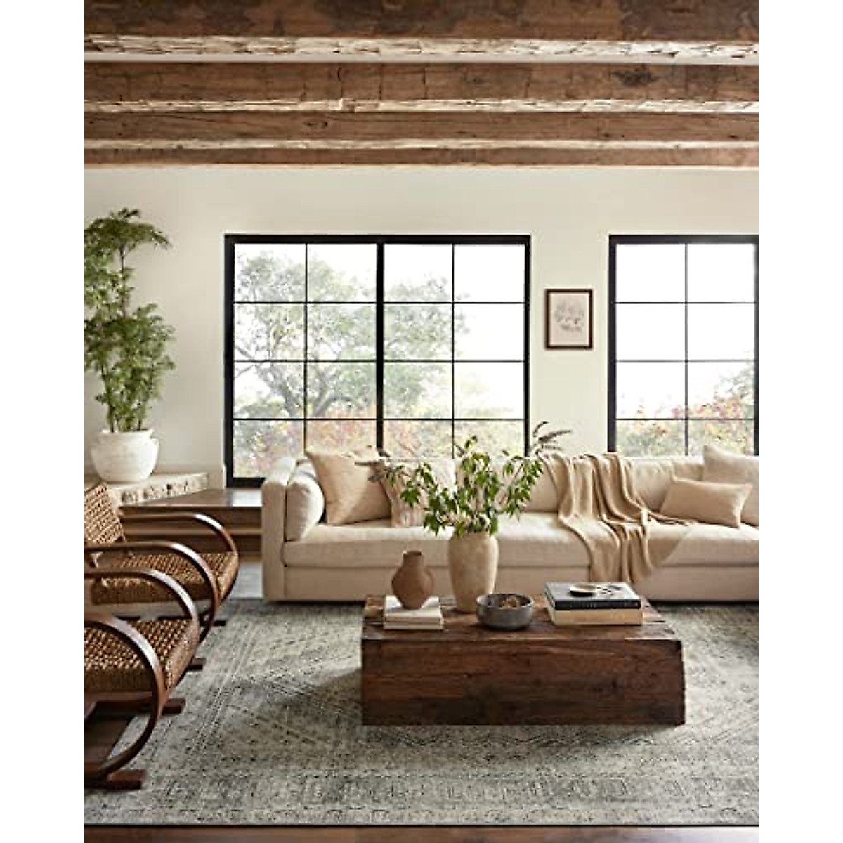 Loloi Magnolia Home by Joanna Gaines x Sinclair Natural/Sage 7'-6" x 9'-6" Area Rug
