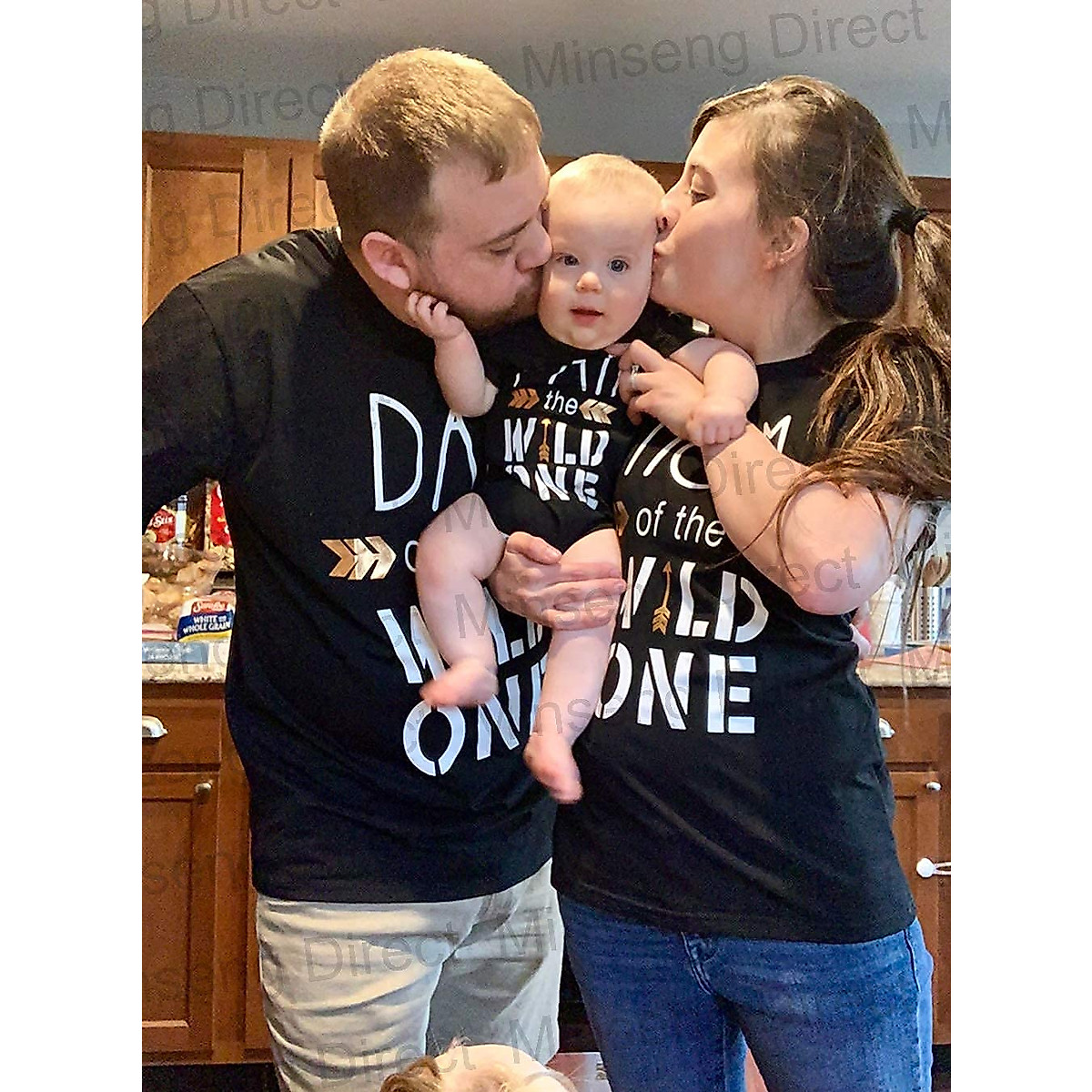 Minseng Direct Baby Boy Girl Family Matching Outfit 1st Birthday Shirts Wild One T Shirts (Black:baby,12-18 Months)