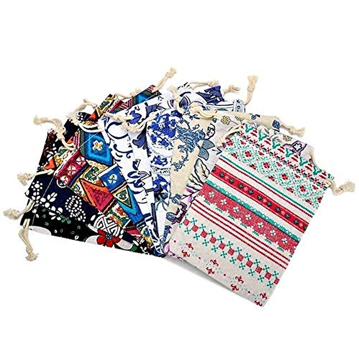 Burlaps Bags with Drawstrings- Jewelry Pounches Sacks Fabric Linen Packing Storage Gift Bag for Wedding Party Shower Christmas Birthday Thanksgiving Halloween DIY Craft, 27 Pcs (5 x 7 inch)