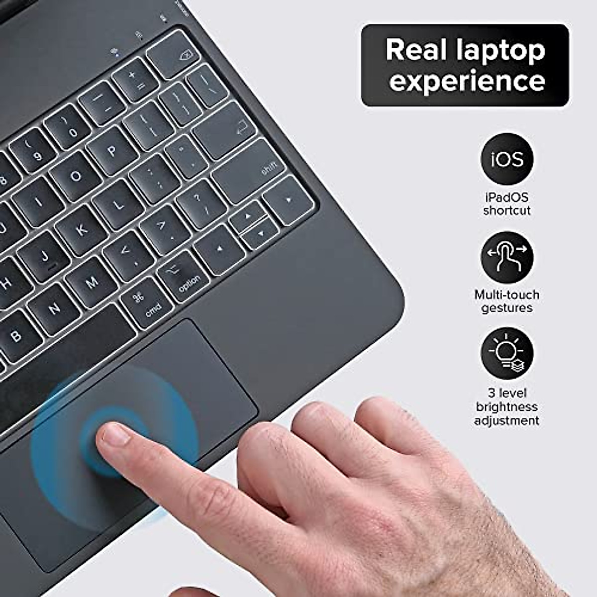 mobee Magic Keyboard Case for iPad Pro 12.9/13 inch & iPad Air 13, Magnetic Keyboard Case with Multi-Touch Trackpad, Backlit (Onyx, iPad Pro 13 inch M4 2024)