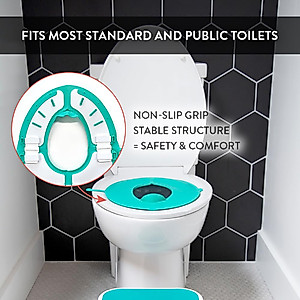 Prince Lionheart Tinkle to Go - Reusable Foldable Portable Potty Training Seat - Toilet Seat Perfect for Travel - Built-in Splash Guard, Perfect Potty Training Toilet Seat, Portable Potty for Toddlers