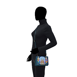 Anna by Anuschka Women's Hand-Painted Genuine Leather 4-In-1 Organizer Crossbody/Belt Bag/Clutch/Writlest - Nutcracker Party