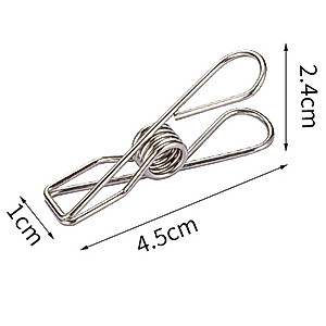 Small Chip Clips, 40 Pcs 1.7 Inch Stainless Steel High Elasticity Good Persistence for Clothespins, Paper Clips, Food Bag Clips, Clothes Pins (40)