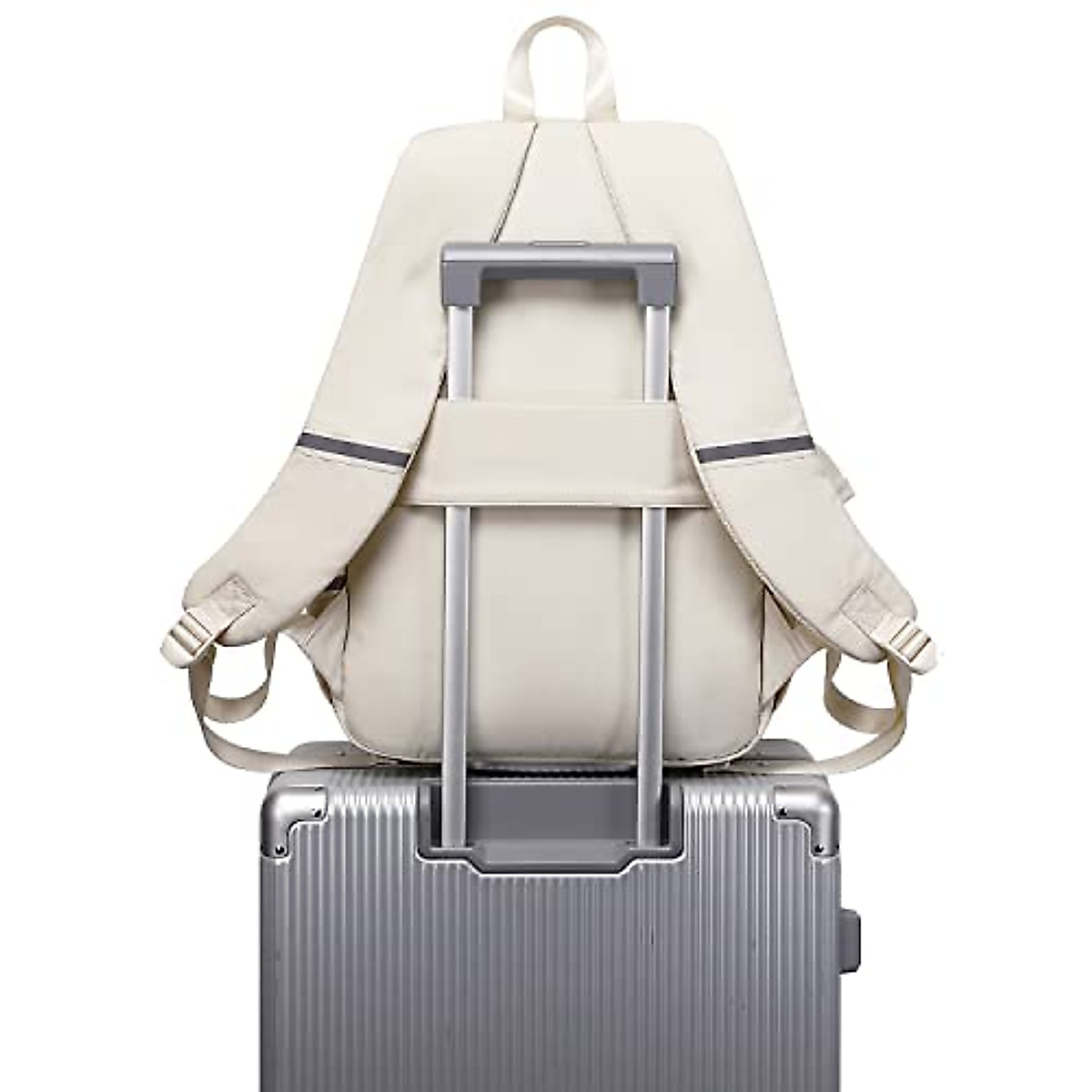 abshoo Big Student Laptop Backpack For College Women Middle High School Teen Girls Bookbag Travel Daypack (Beige)