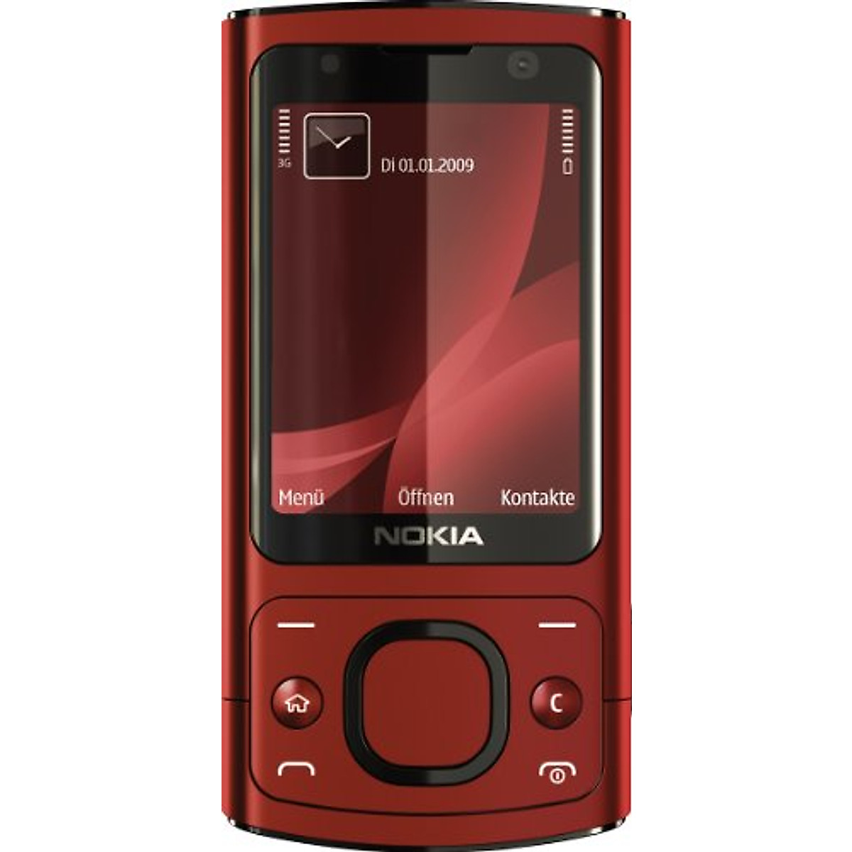 Nokia 6700 Slide Single SIM 64MB ROM + 128MB (Only GSM | No CDMA) Factory Unlocked 3G Phone (Red) - International Version