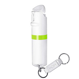POM Pepper Spray Flip Top Keychain - Maximum Strength OC Spray Self Defenes - 25 Bursts, 10ft Range - Accurate Stream Pattern