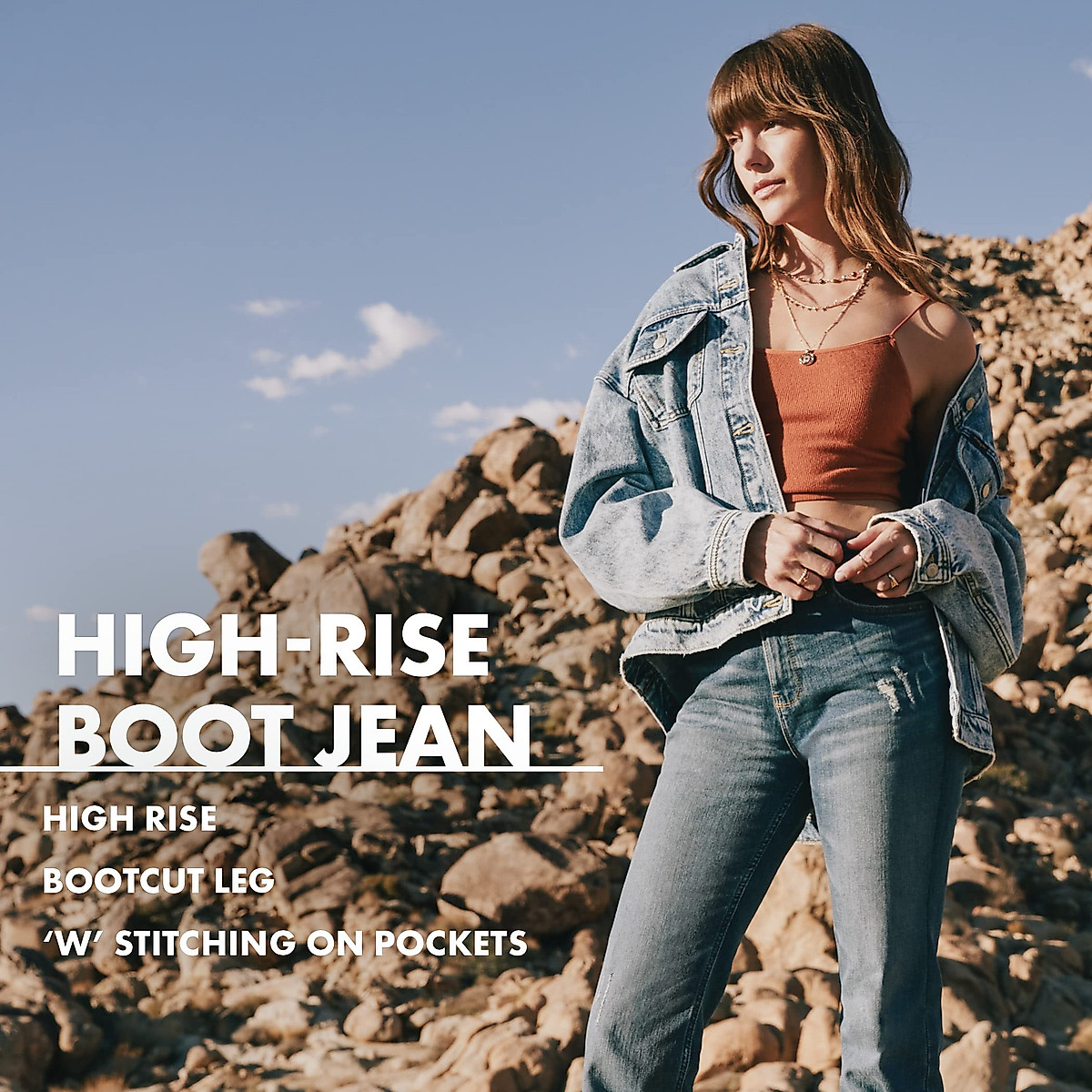 Wrangler womens High Rise Bold Boot Jeans, Stockton, 16-32 US