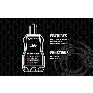 Southwire 10037K Electrical Test Kit with Full-Function Multimeter Non-Contact Voltage Detector and Outlet Tester Includes Test Leads and Batteries,Brown