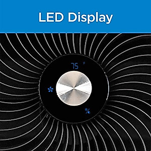 BLACK+DECKER Evaporative Air Cooler - Portable Cooling Fan with LED Display, Remote Control, 2-Gallon Water Tank - Compact and Lightweight Design - 2 Casters and 2 Wheels for Easy Mobility