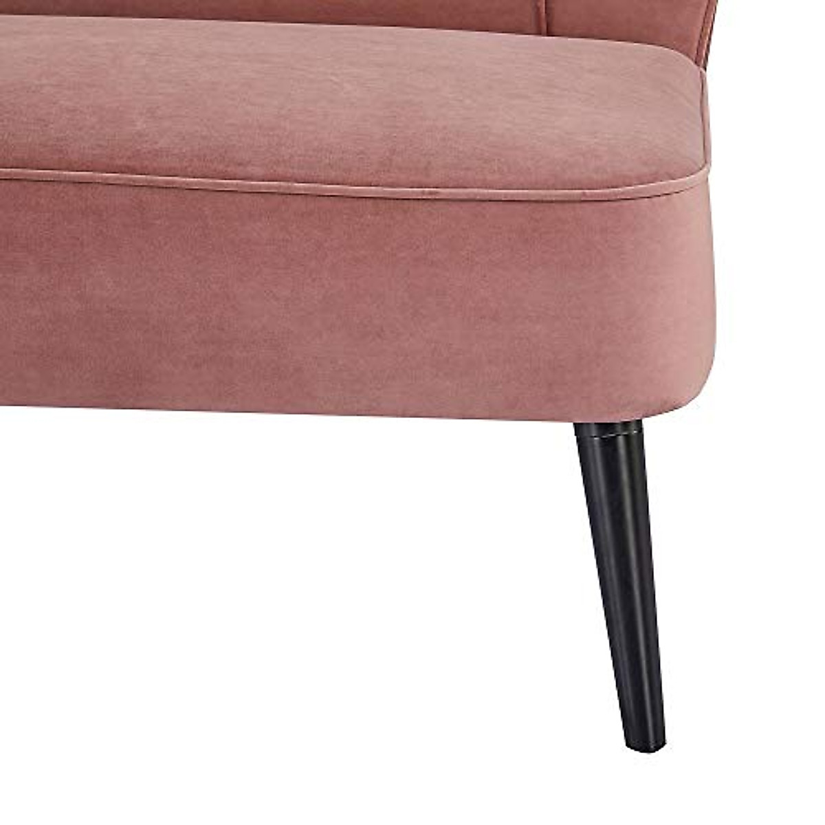GIA Furniture Home Series Mid-Century Modern Armless Fabric Loveseat with Sleek Back, Love Seat, Pink
