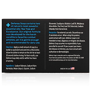 Defense Soap 5pk All Natural Tea Tree Bar Soap for Men | Made by Wrestlers with Tea Tree Oil & Eucalyptus Oil to Promote Healthy Skin