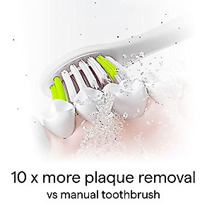 Acteh Sonic Electric Toothbrush, Rechargeable Toothbrush w/ 3 Brushing Modes, 2min. auto-Timer, 30sec. Quad-Reminder and Long-Lasting, Extended Charge Battery (White)